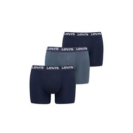 Levi's Boxershorts LEVI'S "Boxershort Repeat Logo Boxer Brief 3P 3er Pack", Herren, Gr. M, blau (dunkelblau), Obermaterial: 95% Baumwolle CO. 5% Elasthan EL., Unterhosen