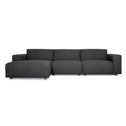 Ecksofa OTTO HOME "Naddine", anthrazit, B:318cm H:75cm T:156cm, 100% Polyester, Sofas, Ecksofa, B. 318 cm, L-Form, Strukturstoff M&eacute;lange-Effekt, Wellenunterfederung