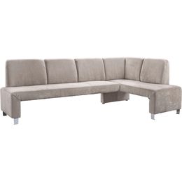 Eckbank exxpo - SOFA FASHION "Intenso, viele Bezugsstoffe Cord, Struktur 243/158 cm (B/T)", sand, B:243cm H:92cm T:158cm, Zusammensetzung: Polyester 100%, Sitzb&auml;nke, Eckbank, hohe Bodenfreiheit, frei im Raum stellbar, hoher Sitzkomfort