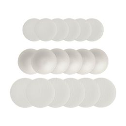 Villeroy & Boch Geschirr-Set VILLEROY & BOCH "Kombiservice Manufacture Rock wei&szlig;", wei&szlig;, 18, Porzellan, Geschirr-Sets, Geschirr-Set, Sp&uuml;lmaschinengeeignet, Mikrowellenfest