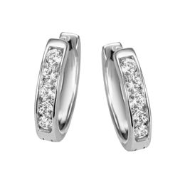 Paar Creolen Firetti "Schmuck Geschenk Silber 925 Ohrschmuck glitzernd", silber (silberfarben, kristallwei&szlig;, kristallwei&szlig;), Ohrringe, Damen, 13mm, Silber 925 (Sterlingsilber), mit Zirkonia (synth.)