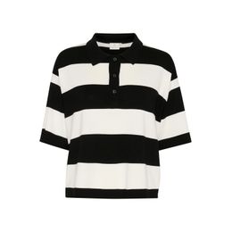Strickpullover Kaffe "Strickpullover KAlizza", Damen, Gr. XS, schwarz (schwarz, chalk bold stripe), Obermaterial: 80% Viskose CV. 20% Nylon NY., Pullover Strickpullover