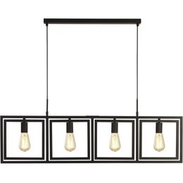 Searchlight H&auml;ngeleuchte "H&auml;ngeleuchte Plaza, 4-flammig", schwarz (sandschwarz), 4, H: 40cm, 1 Stk., Leuchten, Ideal um mit Deko-Leuchtmitteln kreativ zu sein, H&auml;ngeleuchte