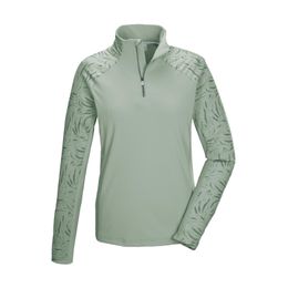 Langarmshirt Killtec "KSW 56 WMN FLX SHRT", Damen, Gr. 44, graugr&uuml;n, Obermaterial: 69% Polyester, 31% Elasthan, ohne Ausschnitt, Shirts Langarmshirt, Damen Funktionsshirt: warm, hoher Komfort, Stehkragen, Kinnschutz