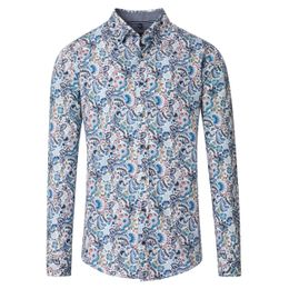 Langarmhemd Casamoda "Casamoda Freizeithemd Print", Herren, Gr. L, Normalgr&ouml;&szlig;en, blau, 100% Baumwolle, bedruckt, comfort fit, Hemden