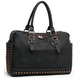 Schultertasche "Amelia", Damen, Gr. B/H/T: 34cm x 24cm x 12cm onesize, schwarz, Lederimitat, Collezione Alessandro, Taschen Schultertasche, mit 2 Seitenf&auml;chern