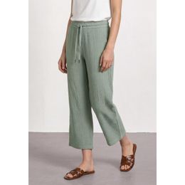 Stoffhose Street One, Damen, Gr. 42, L&auml;nge 26, schwarz mint gr&uuml;n, Web, 100% Baumwolle, unifarben, loose fit 7/8-L&auml;nge, Hosen Stoffhose, in 7/8-L&auml;nge