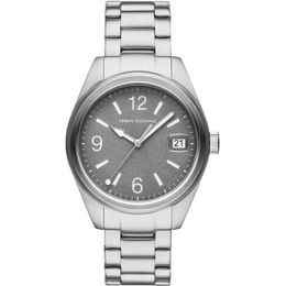 Quarzuhr Armani Exchange, silber (silberfarben), Armbanduhren, Damen, Quarzuhr, Armbanduhr, Damenuhr, Herrenuhr, Edelstahlarmband, analog, Tag