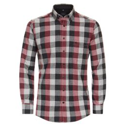 Langarmhemd Casamoda "Casamoda Freizeithemd kariert", Herren, Gr. XXL, Normalgr&ouml;&szlig;en, rot (dunkelrot), 100% Baumwolle, kariert, comfort fit, Hemden
