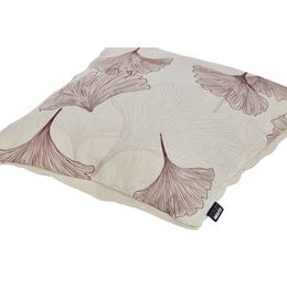 Dekokissen done. "GINKGO", beige, braun, bedruckt, B:45cm L:45cm, Baumwolle, Leinen, Dekokissen_Sitzkissen_Kissenh&uuml;llen, Bedruckt