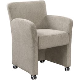 Sessel exxpo - SOFA FASHION "Intenso, Loungesessel, modern", taupe, B:66cm H:85cm T:48cm, Zusammensetzung: PES 95%, NY 5%, Sessel, Sessel, hohe Bodenfreiheit, frei im Raum stellbar, hoher Sitzkomfort