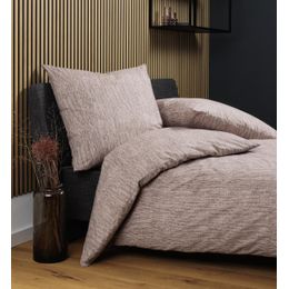 Bettw&auml;sche Janine "Soft-Cotton71000 0", kupfer mocha, B/L: 135cm x 200cm, 1 Stk., 1 Stk., Linon, B/L: 80cm x 80cm, Linon, Obermaterial: 100% Baumwolle, Bettw&auml;sche, Bettw&auml;sche, mit Reissverschluss