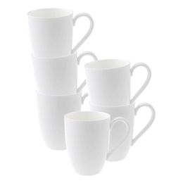 Villeroy & Boch Becher VILLEROY & BOCH "Becher mit Henkel Royal 300 ml 6er Set wei&szlig;", wei&szlig;, Porzellan, Trinkgef&auml;&szlig;e, Becher