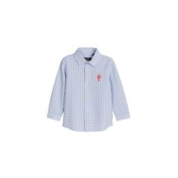 Marc O'Polo Langarmhemd MARC O'POLO "aus reiner Bio-Baumwolle", Jungen, Gr. 116/122, Normalgr&ouml;&szlig;en, blau, Obermaterial: 100% Baumwolle, kariert, regular fit normal, Manschette, Hemden