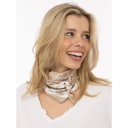 Nickituch Zwillingsherz "Luxury", Damen, beige, Obermaterial: 100% Polyester, Modet&uuml;cher, geometrisches Muster, gl&auml;nzende Oberfl&auml;che