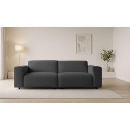 3-Sitzer OTTO HOME "Naddine", anthrazit, B:228cm H:75cm T:96cm, 100% Polyester, Sofas, B. 228 cm, Strukturstoff mit M&eacute;lange-Effekt, mit Wellenunterfederung