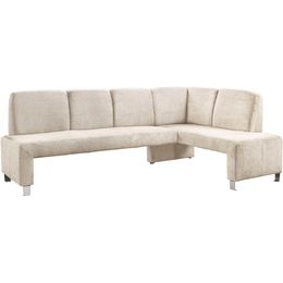 Eckbank exxpo - SOFA FASHION "Intenso, viele Bezugsstoffe Cord, Struktur 243/158 cm (B/T)", beige, B:243cm H:92cm T:158cm, Zusammensetzung: PES 95%, NY 5%, Sitzb&auml;nke, Eckbank, hohe Bodenfreiheit, frei im Raum stellbar, hoher Sitzkomfort