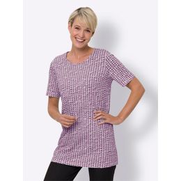 WITT Damen Longshirt mit Minimal-Muster, orchidee-lila-bedruckt, Gr&ouml;&szlig;e 44