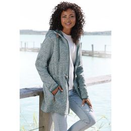 Lascana Strickfleecejacke blau Gr. 44/46 f&uuml;r Damen