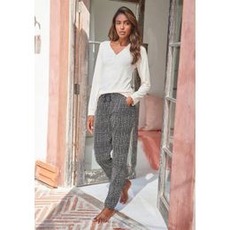 Lascana Damen Pyjama, Natur, Gr. 44/46, Pyjamas, Material: Polyester