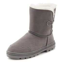 Lascana Damen Winterstiefel, Grau, Gr. 40, Stiefel, Material: Leder