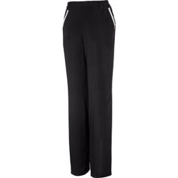 Damen Schlupfhose mit leicht ausgestelltem Bein schwarz, Gr&ouml;&szlig;e 52
