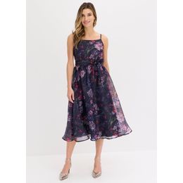 bonprix Midikleid aus zartem T&uuml;ll mit Bindeband, wei&szlig;, Gr.52, Feminines Tr&auml;gerkleid in Midi-L&auml;nge aus zartem T&uuml;ll mit Bindeband in der Taille
