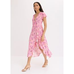 bonprix Jerseykleid aus flie&szlig;ender Viskose, rosa, Gr.40/42 (M), Modernes Kleid mit sch&ouml;nem Druck, aus Viskose