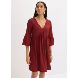 bonprix Jersey-Tunika-Kleid, rot, Gr.52/54 (XXL), Modernes Kleid mit V-Ausschnitt
