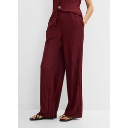 bonprix Jersey-Hose mit Plissee, rot, Gr.56/58 (3XL), moderne Jersey-Hose mit Plissee und bequemer Passform