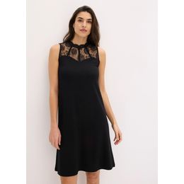 bonprix Jerseykleid mit Spitze, schwarz, Gr.36/38 (S), Stylisches Kleid mit toller Passform