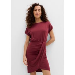 bonprix Jerseykleid aus Viskose-Mix, rot, Gr.44/46 (L), Modernes Kleid mit Rock in Wickeloptik, aus Viskose