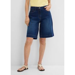 bonprix Jeans-Bermuda Mid Waist aus Bio-Baumwolle, blau, Gr.52, Cradle to Cradle Jeans-Bermuda Mid Waist aus Bio-Baumwolle, 98% Baumwolle (organic)