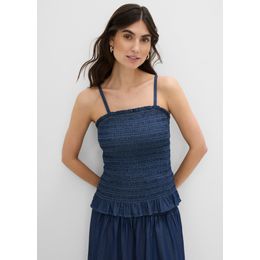 bonprix Jeans-Spaghettitr&auml;ger-Top aus Bio-Baumwolle, blau, Gr.54, Jeans-Spaghettitr&auml;ger-Top aus Bio-Baumwolle, aus 100% Baumwolle