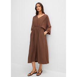 bonprix Kaftan-Kleid, braun, Gr.52, tailliertes Kaftan-Kleid aus flie&szlig;endem Viskose-Mix