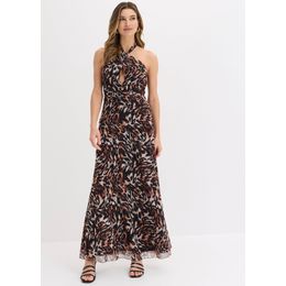 bonprix Maxikleid, schwarz, Gr.46, Modern und feminin: Neckholder-Kleid in Maxi-L&auml;nge mit drapiertem Taillen-Einsatz