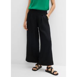 bonprix Culotte mit flie&szlig;ender Viskose, schwarz, Gr.40, l&auml;ssige Culotte mit flie&szlig;ender Viskose, aus Viskose