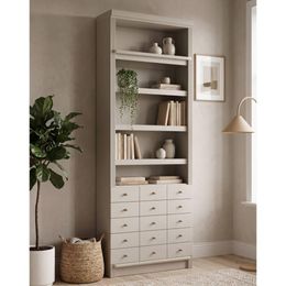 Pharao24.de B&uuml;cherschrank Standregal aus Massivholz in Cremewei&szlig;
