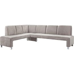 Eckbank exxpo - SOFA FASHION "Intenso, modern, 263/198 cm (B/T)", sand, B:263cm H:92cm T:198cm, Zusammensetzung: PES 95%, NY 5%, Sitzb&auml;nke, Eckbank, hohe Bodenfreiheit, frei im Raum stellbar, hoher Sitzkomfort