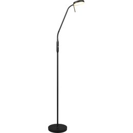 REALITY LEUCHTEN LED Stehlampe "MORENO, Akku LED Stehleuchte warmwei&szlig; bis kaltwei&szlig; 2700-4000-6000K", schwarz matt, 1, H: 160,5cm, 1 Stk., Leuchten, dimmbar, Lesearm schwenkbar, induktive Ladestation per USB-C aufladbar, LED Stehlampe