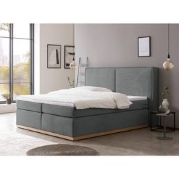 Pharao24.de Polsterbett Boxbett in Anthrazit im Skandi Design