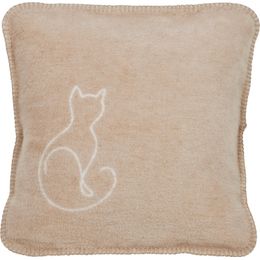 Dekokissen done. "KITTY", beige, B:50cm L:50cm, Baumwolle, Polyacryl, Dekokissen_Sitzkissen_Kissenh&uuml;llen, Extra weiche Haptik