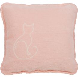 Dekokissen done. "KITTY", ros&eacute;, B:50cm L:50cm, Baumwolle, Polyacryl, Dekokissen_Sitzkissen_Kissenh&uuml;llen, Extra weiche Haptik
