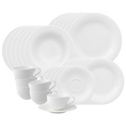 Villeroy & Boch Geschirr-Set VILLEROY & BOCH "Kombiservice New Cottage Basic 30er Set wei&szlig;", wei&szlig;, 30, Porzellan, Geschirr-Sets, Geschirr-Set, Sp&uuml;lmaschinengeeignet, Mikrowellengeeignet