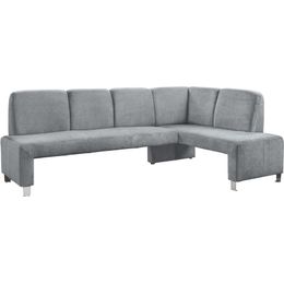 Eckbank exxpo - SOFA FASHION "Intenso, viele Bezugsstoffe Cord, Struktur 243/158 cm (B/T)", dunkelgrau, B:243cm H:92cm T:158cm, Zusammensetzung: PES 95%, NY 5%, Sitzb&auml;nke, Eckbank, hohe Bodenfreiheit, frei im Raum stellbar, hoher Sitzkomfort
