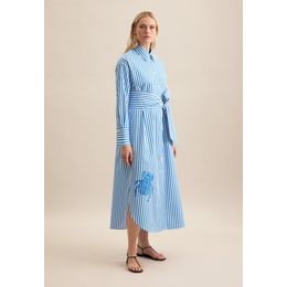 Sommerkleid Seidensticker "Schwarze Rose", Damen, Gr. S(36), Normalgr&ouml;&szlig;en, blau, 100% Baumwolle, gestreift, oversize, Kleider Sommerkleid, 1/1 Kragen Streifen