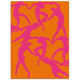 Glasbild Artland "Matisse - Der Tanz in pink-orange", farbe bild(er): pink, B:60cm H:80cm, Bilder, in verschiedenen Gr&ouml;&szlig;en