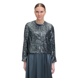 Blouson Vera Mont "Damen mit Pailletten", Damen, Gr. 36, grau (grau olive), Obermaterial: 93% Polyester, 7% Elasthan. Futter: 95% Polyester, 5% Elasthan, comfort fit, Rundhals, Jacken Blouson