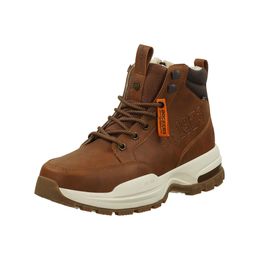Schn&uuml;rstiefelette Dockers by Gerli "DOCKERS Stiefelette Lederimitat", Herren, Gr. 47, braun (cognac), Lederimitat, Schuhe Schn&uuml;rstiefelette