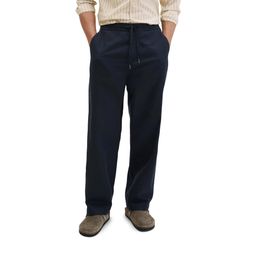 Marc O'Polo Chinohose MARC O'POLO "aus TENCEL&trade; Lyocell -Leinen-Mix", Herren, Gr. 33, L&auml;nge 32, schwarz navy, Obermaterial: 52% Lyocell, 26% Leinen, 22% Baumwolle, unifarben, loose fit normal, Hosen Chinohose